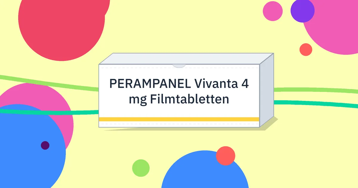 Symbolbild: Packung mit der Aufschrift PERAMPANEL Vivanta 4 mg Filmtabletten (PZN 20600593) – Verfügbarkeit und Bezug in Apotheken in Frankfurt am Main