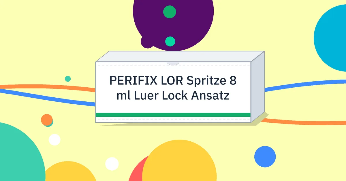 Symbolbild: Packung mit der Aufschrift PERIFIX LOR Spritze 8 ml Luer Lock Ansatz (PZN 06849966) – Verfügbarkeit und Bezug in Apotheken in Frankfurt am Main