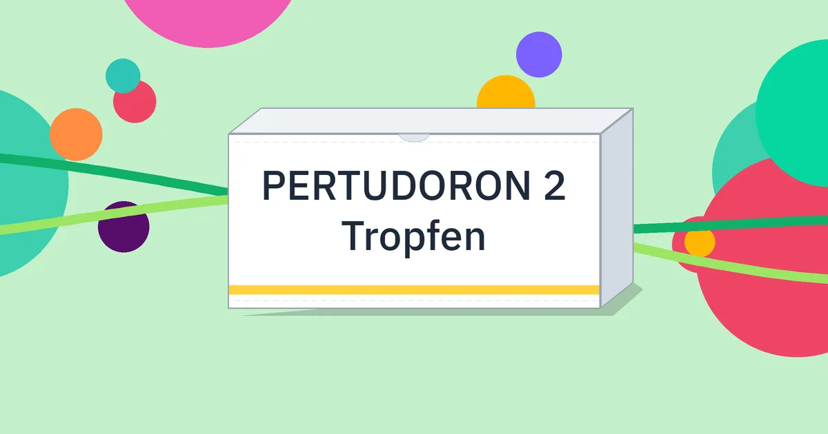 Symbolbild: Packung mit der Aufschrift PERTUDORON 2 Tropfen (PZN 00794454) – Verfügbarkeit und Bezug in Apotheken in Frankfurt am Main
