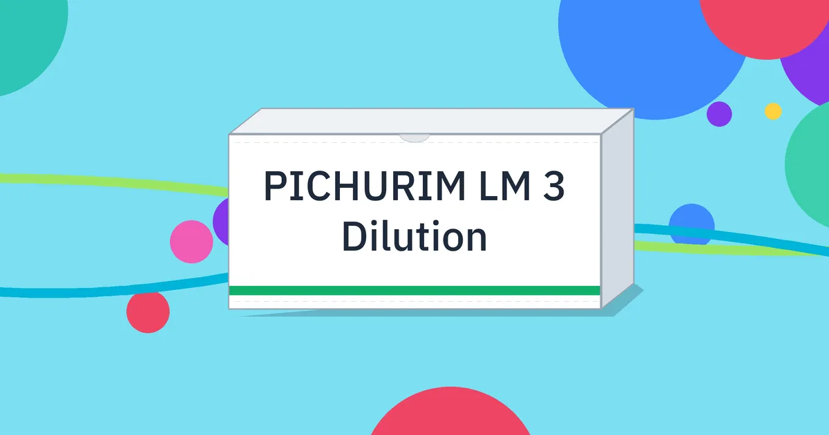 Symbolbild: Packung mit der Aufschrift PICHURIM LM 3 Dilution (PZN 13641002) – Verfügbarkeit und Bezug in Apotheken in Frankfurt am Main
