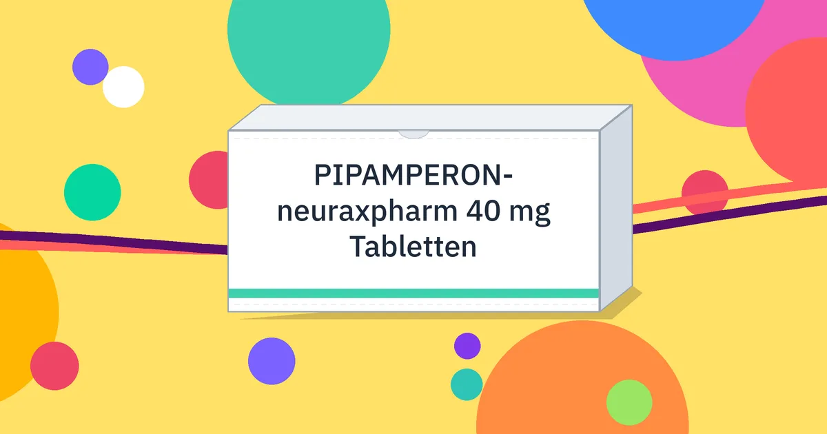 Symbolbild: Packung mit der Aufschrift PIPAMPERON-neuraxpharm 40 mg Tabletten (PZN 02572048) – Verfügbarkeit und Bezug in Apotheken in Frankfurt am Main