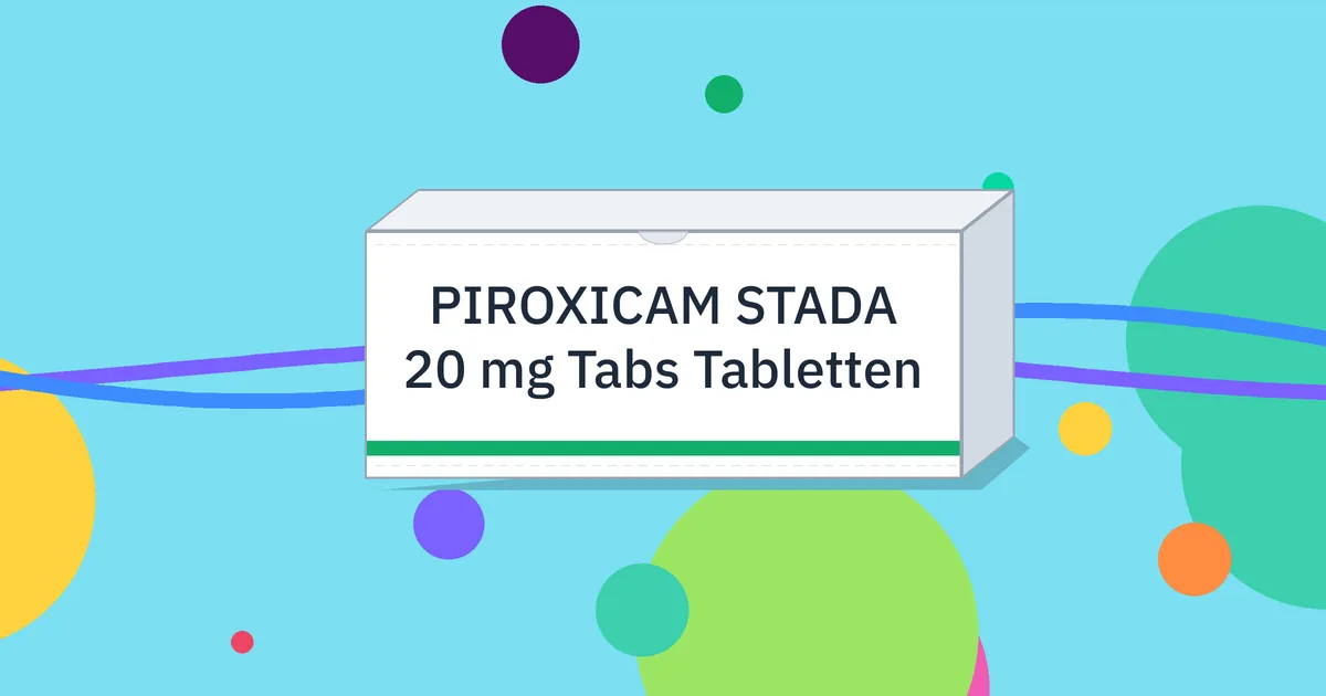 Symbolbild: Packung mit der Aufschrift PIROXICAM STADA 20 mg Tabs Tabletten (PZN 04259054) – Verfügbarkeit und Bezug in Apotheken in Frankfurt am Main