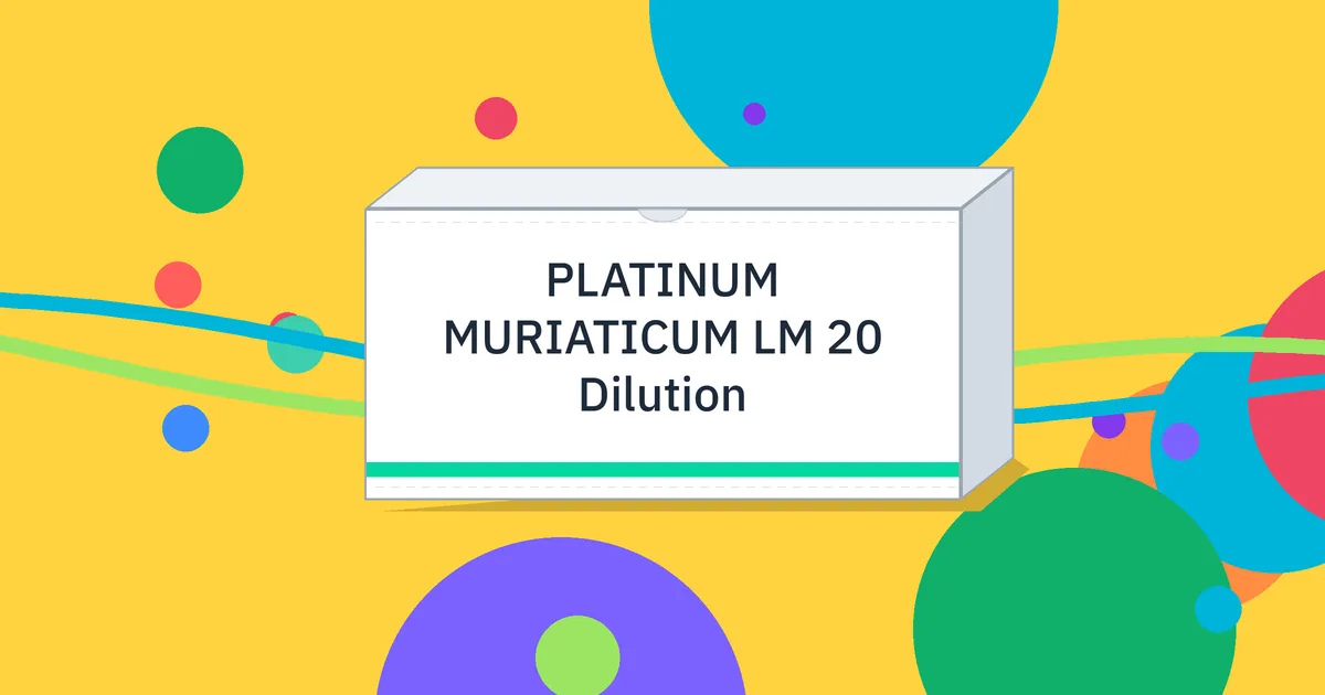 Symbolbild: Packung mit der Aufschrift PLATINUM MURIATICUM LM 20 Dilution (PZN 13648168) – Verfügbarkeit und Bezug in Apotheken in Frankfurt am Main
