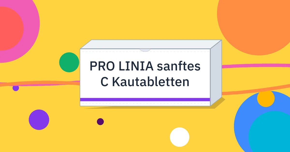 Symbolbild: Packung mit der Aufschrift PRO LINIA sanftes C Kautabletten (PZN 17302946) – Verfügbarkeit und Bezug in Apotheken in Frankfurt am Main