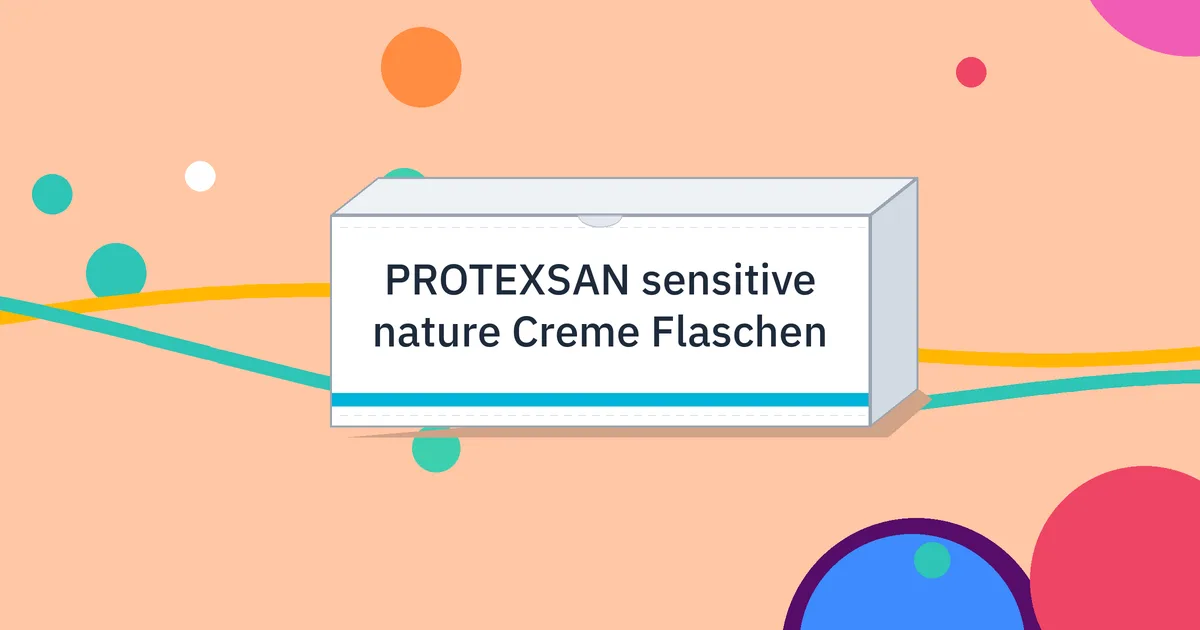 Symbolbild: Packung mit der Aufschrift PROTEXSAN sensitive nature Creme Flaschen (PZN 10627680) – Verfügbarkeit und Bezug in Apotheken in Frankfurt am Main