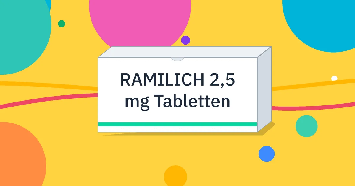 Symbolbild: Packung mit der Aufschrift RAMILICH 2,5 mg Tabletten (PZN 01983602) – Verfügbarkeit und Bezug in Apotheken in Frankfurt am Main