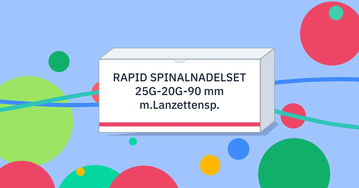 Symbolbild: Packung mit der Aufschrift RAPID SPINALNADELSET 25G-20G-90 mm m.Lanzettensp. (PZN 02381905) – Verfügbarkeit und Bezug in Apotheken in Frankfurt am Main