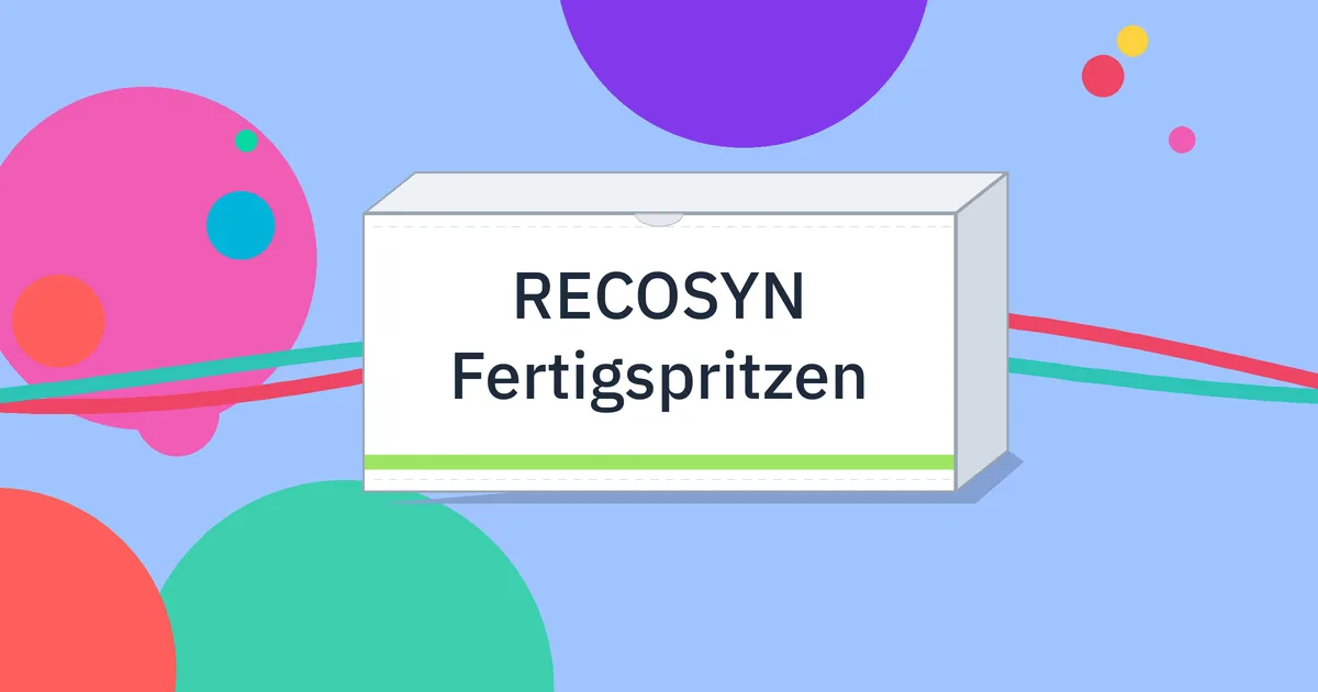 Symbolbild: Packung mit der Aufschrift RECOSYN Fertigspritzen (PZN 06804722) – Verfügbarkeit und Bezug in Apotheken in Frankfurt am Main