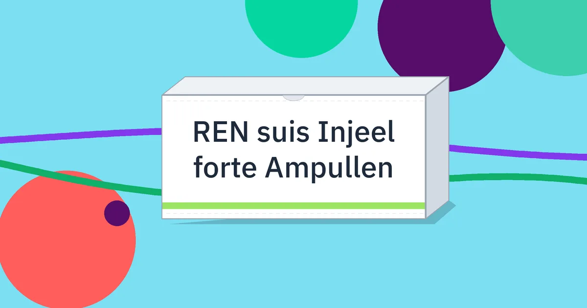 Symbolbild: Packung mit der Aufschrift REN suis Injeel forte Ampullen (PZN 00864433) – Verfügbarkeit und Bezug in Apotheken in Frankfurt am Main