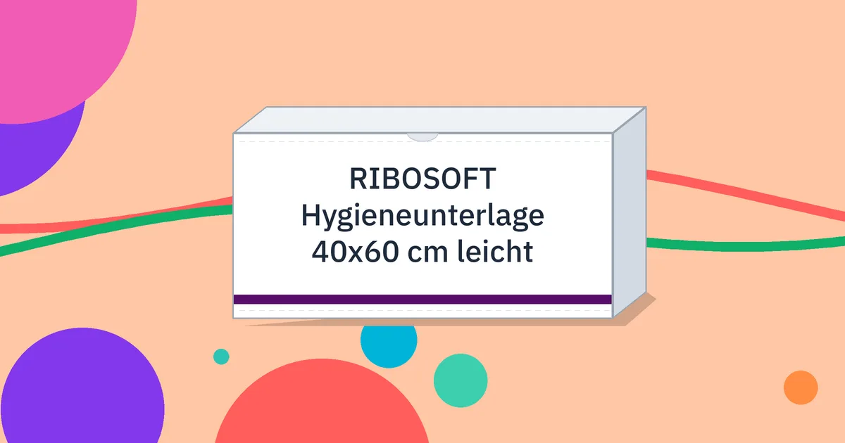Symbolbild: Packung mit der Aufschrift RIBOSOFT Hygieneunterlage 40x60 cm leicht (PZN 13587745) – Verfügbarkeit und Bezug in Apotheken in Frankfurt am Main