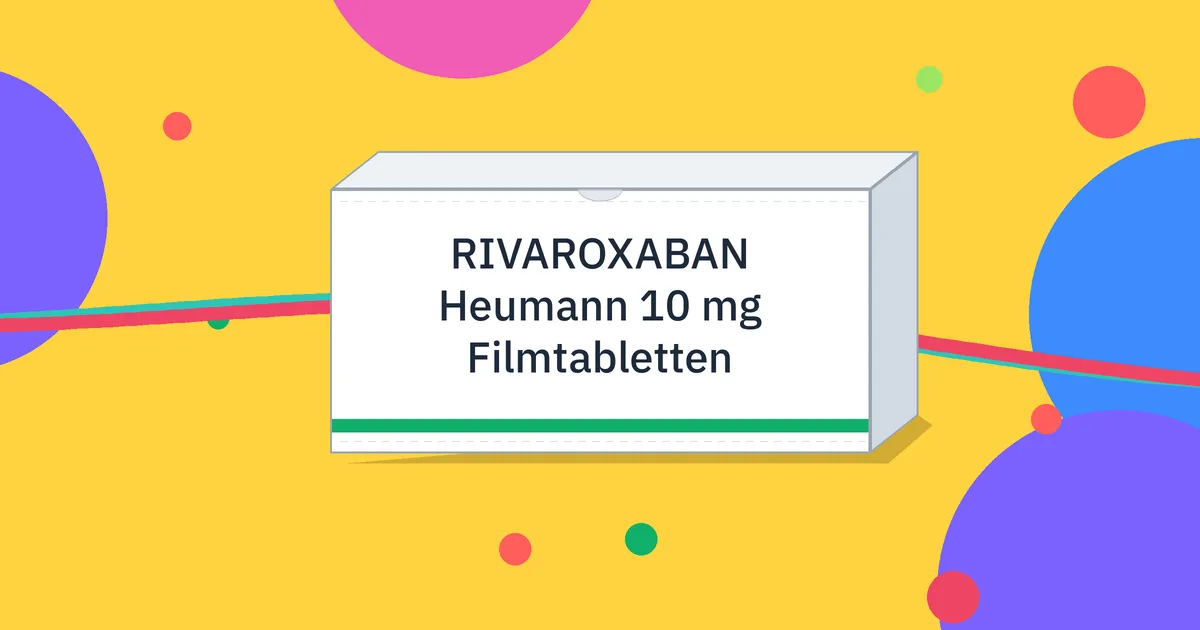 Symbolbild: Packung mit der Aufschrift RIVAROXABAN Heumann 10 mg Filmtabletten (PZN 18840611) – Verfügbarkeit und Bezug in Apotheken in Frankfurt am Main