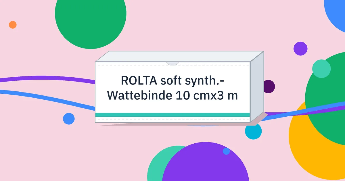 Symbolbild: Packung mit der Aufschrift ROLTA soft synth.-Wattebinde 10 cmx3 m (PZN 20339002) – Verfügbarkeit und Bezug in Apotheken in Frankfurt am Main