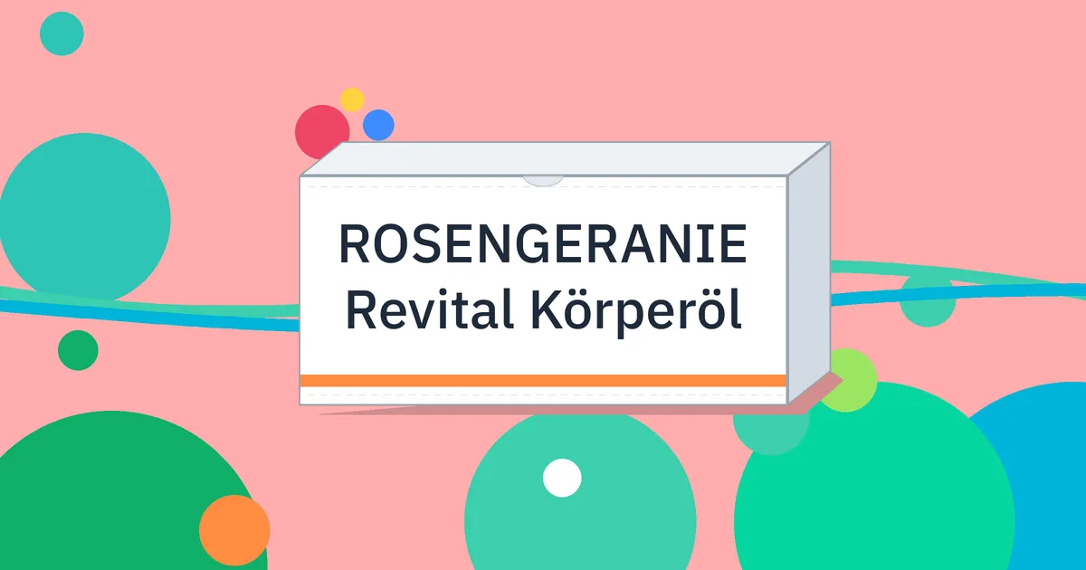 Symbolbild: Packung mit der Aufschrift ROSENGERANIE Revital Körperöl (PZN 03076469) – Verfügbarkeit und Bezug in Apotheken in Frankfurt am Main