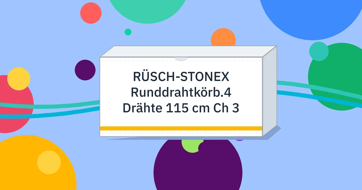 Symbolbild: Packung mit der Aufschrift RÜSCH-STONEX Runddrahtkörb.4 Drähte 115 cm Ch 3 (PZN 12425029) – Verfügbarkeit und Bezug in Apotheken in Frankfurt am Main
