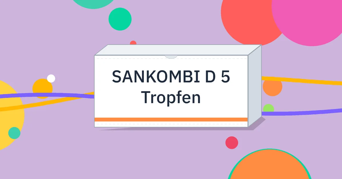 Symbolbild: Packung mit der Aufschrift SANKOMBI D 5 Tropfen (PZN 03206765) – Verfügbarkeit und Bezug in Apotheken in Frankfurt am Main