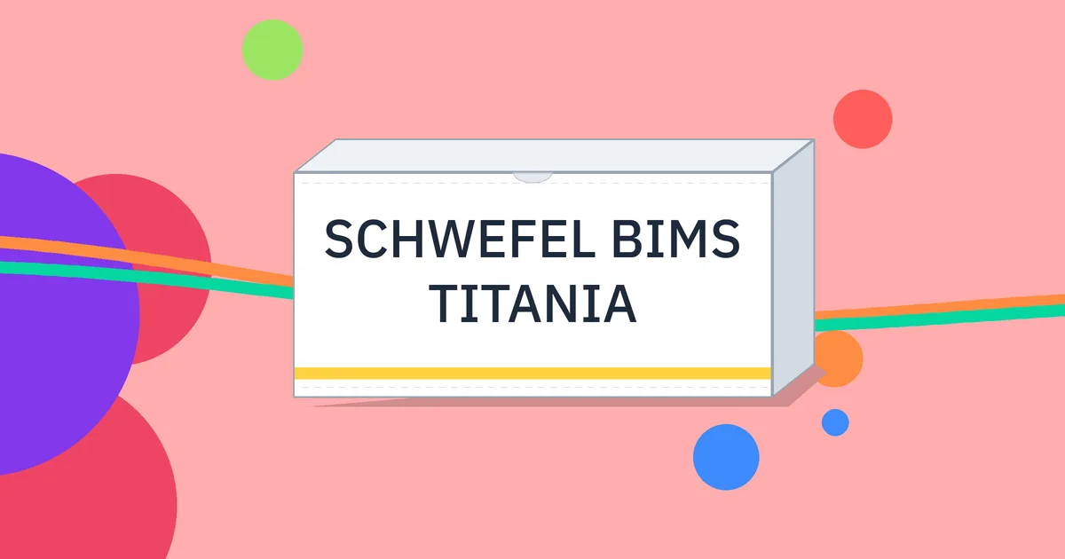 Symbolbild: Packung mit der Aufschrift SCHWEFEL BIMS TITANIA (PZN 01894643) – Verfügbarkeit und Bezug in Apotheken in Frankfurt am Main