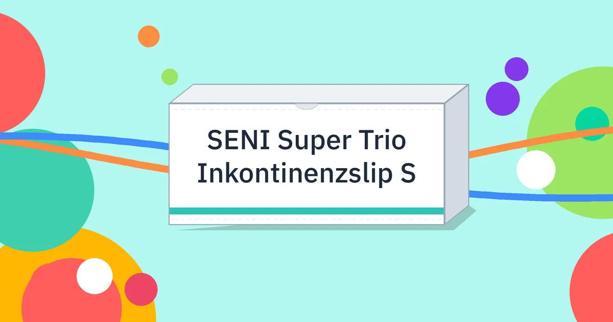 Symbolbild: Packung mit der Aufschrift SENI Super Trio Inkontinenzslip S (PZN 00190986) – Verfügbarkeit und Bezug in Apotheken in Frankfurt am Main
