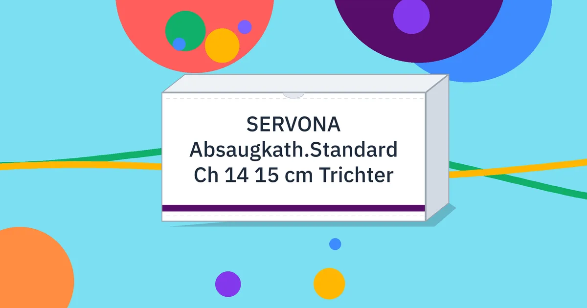 Symbolbild: Packung mit der Aufschrift SERVONA Absaugkath.Standard Ch 14 15 cm Trichter (PZN 16394886) – Verfügbarkeit und Bezug in Apotheken in Frankfurt am Main