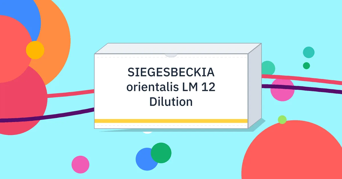 Symbolbild: Packung mit der Aufschrift SIEGESBECKIA orientalis LM 12 Dilution (PZN 13677158) – Verfügbarkeit und Bezug in Apotheken in Frankfurt am Main