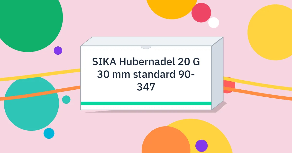 Symbolbild: Packung mit der Aufschrift SIKA Hubernadel 20 G 30 mm standard 90-347 (PZN 03054752) – Verfügbarkeit und Bezug in Apotheken in Frankfurt am Main