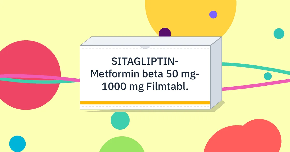 Symbolbild: Packung mit der Aufschrift SITAGLIPTIN-Metformin beta 50 mg-1000 mg Filmtabl. (PZN 17623337) – Verfügbarkeit und Bezug in Apotheken in Frankfurt am Main