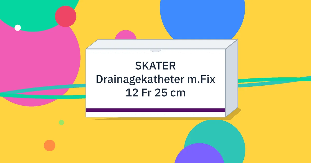 Symbolbild: Packung mit der Aufschrift SKATER Drainagekatheter m.Fix 12 Fr 25 cm (PZN 06769718) – Verfügbarkeit und Bezug in Apotheken in Frankfurt am Main