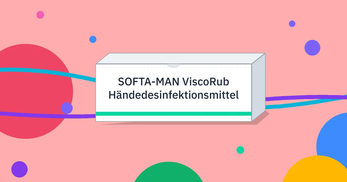 Symbolbild: Packung mit der Aufschrift SOFTA-MAN ViscoRub Händedesinfektionsmittel (PZN 01981158) – Verfügbarkeit und Bezug in Apotheken in Frankfurt am Main