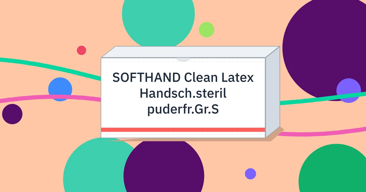 Symbolbild: Packung mit der Aufschrift SOFTHAND Clean Latex Handsch.steril puderfr.Gr.S (PZN 00368852) – Verfügbarkeit und Bezug in Apotheken in Frankfurt am Main