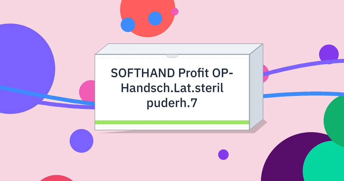 Symbolbild: Packung mit der Aufschrift SOFTHAND Profit OP-Handsch.Lat.steril puderh.7 (PZN 00368390) – Verfügbarkeit und Bezug in Apotheken in Frankfurt am Main