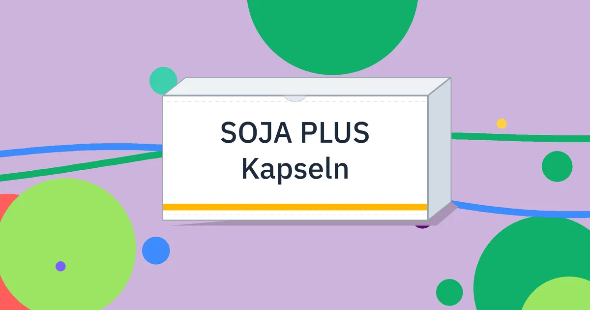 Symbolbild: Packung mit der Aufschrift SOJA PLUS Kapseln (PZN 06435437) – Verfügbarkeit und Bezug in Apotheken in Frankfurt am Main