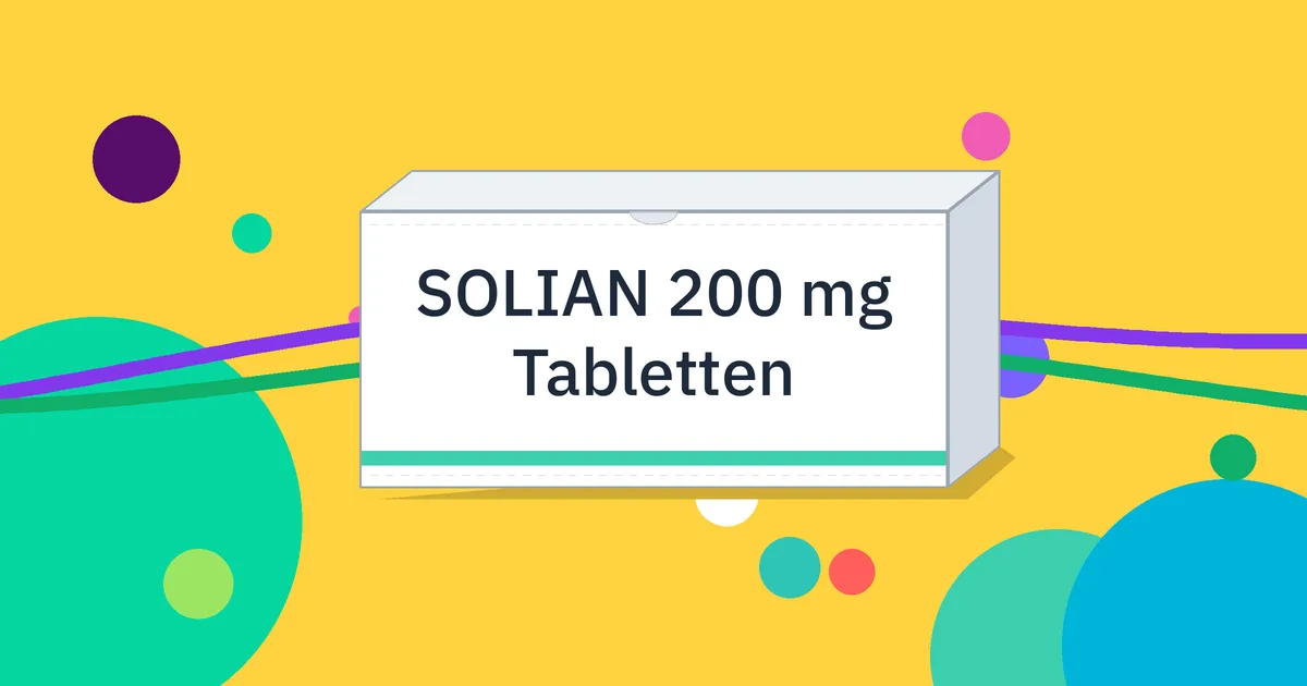 Symbolbild: Packung mit der Aufschrift SOLIAN 200 mg Tabletten (PZN 02246917) – Verfügbarkeit und Bezug in Apotheken in Frankfurt am Main