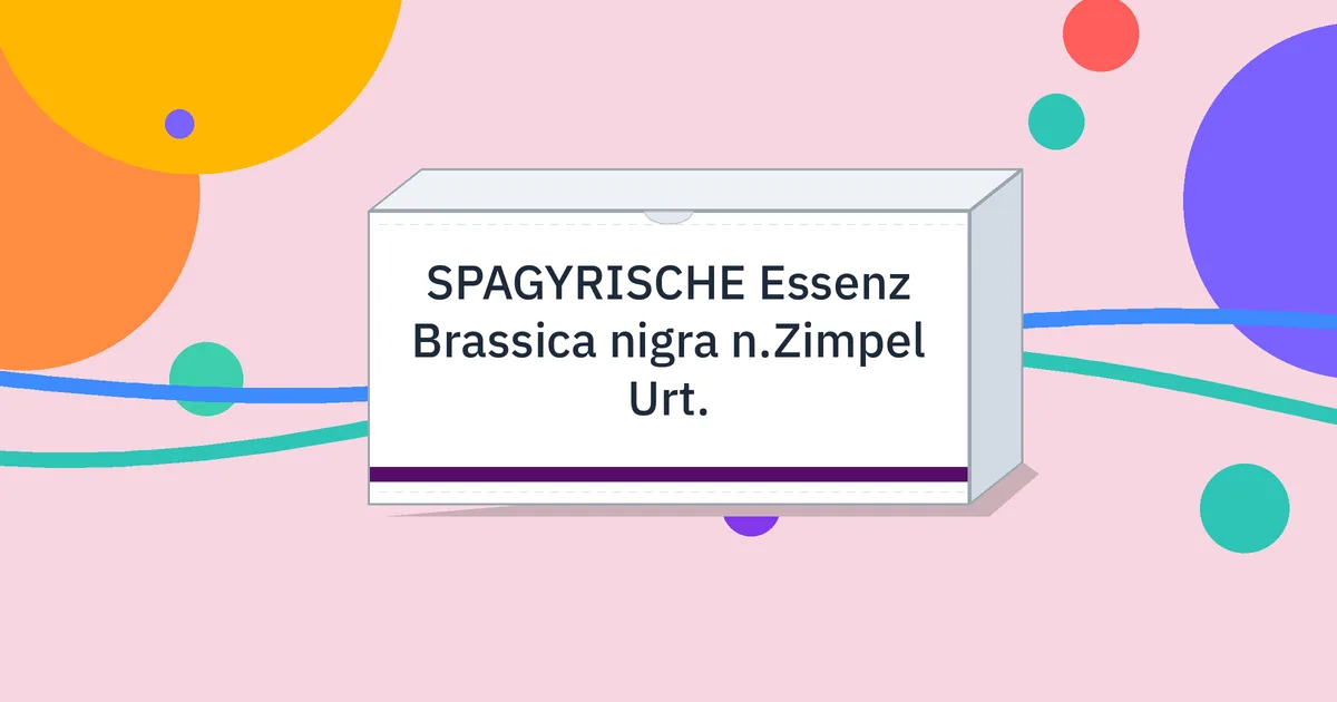 Symbolbild: Packung mit der Aufschrift SPAGYRISCHE Essenz Brassica nigra n.Zimpel Urt. (PZN 16700082) – Verfügbarkeit und Bezug in Apotheken in Frankfurt am Main