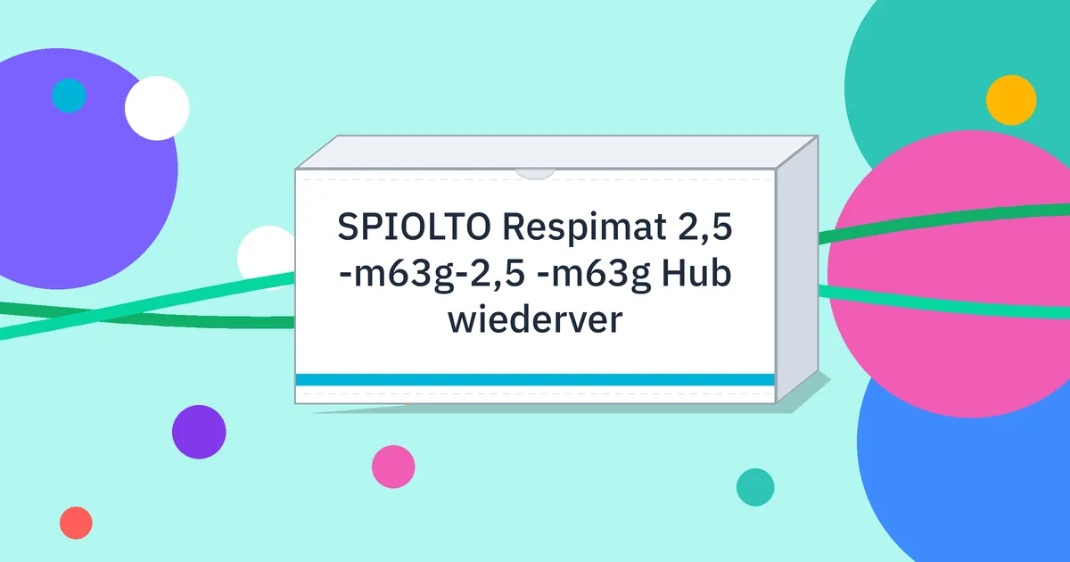 Symbolbild: Packung mit der Aufschrift SPIOLTO Respimat 2,5 -m63g-2,5 -m63g Hub wiederver (PZN 16876757) – Verfügbarkeit und Bezug in Apotheken in Frankfurt am Main