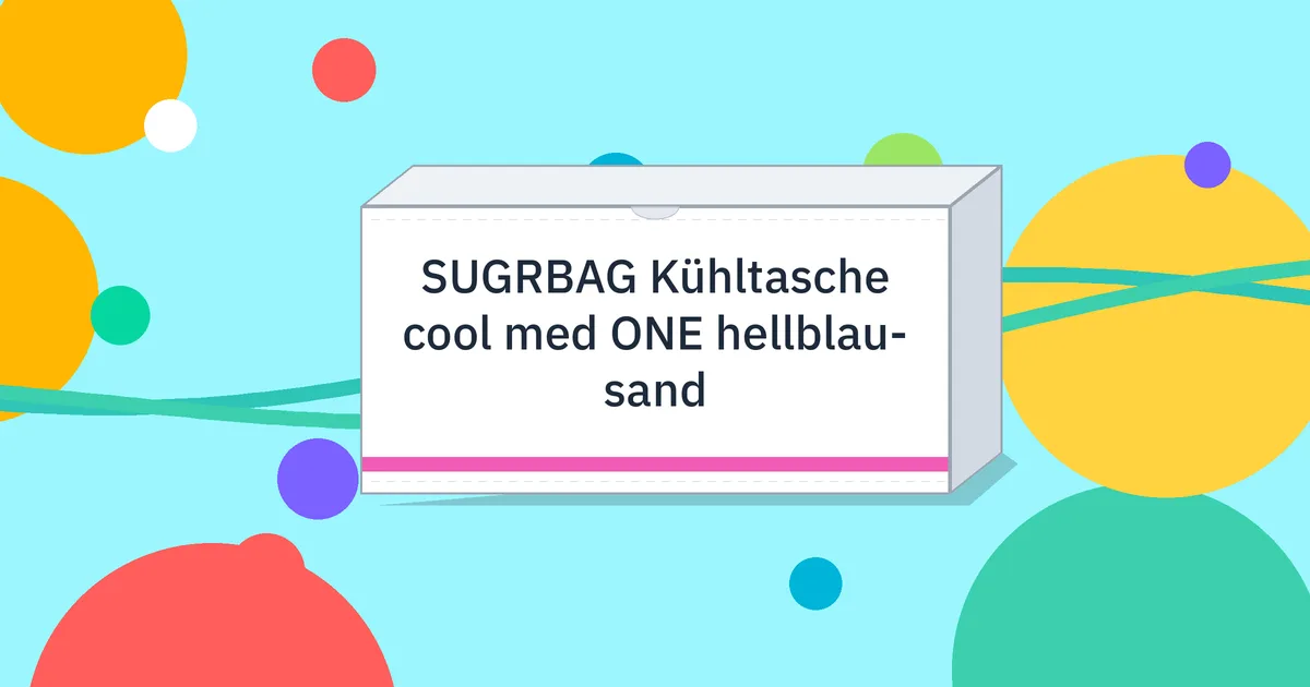 Symbolbild: Packung mit der Aufschrift SUGRBAG Kühltasche cool med ONE hellblau-sand (PZN 20327737) – Verfügbarkeit und Bezug in Apotheken in Frankfurt am Main