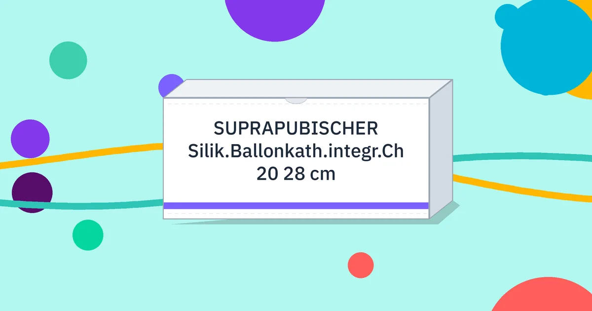 Symbolbild: Packung mit der Aufschrift SUPRAPUBISCHER Silik.Ballonkath.integr.Ch 20 28 cm (PZN 10981890) – Verfügbarkeit und Bezug in Apotheken in Frankfurt am Main