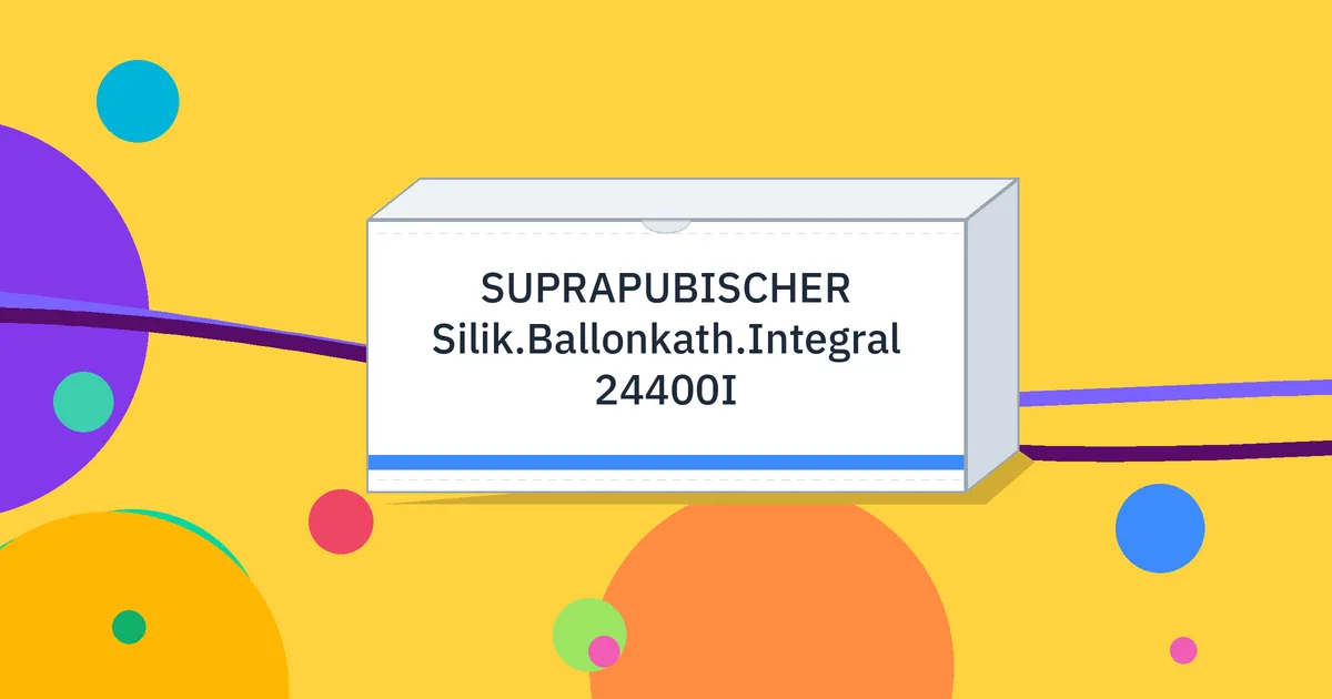 Symbolbild: Packung mit der Aufschrift SUPRAPUBISCHER Silik.Ballonkath.Integral 24400I (PZN 05749487) – Verfügbarkeit und Bezug in Apotheken in Frankfurt am Main