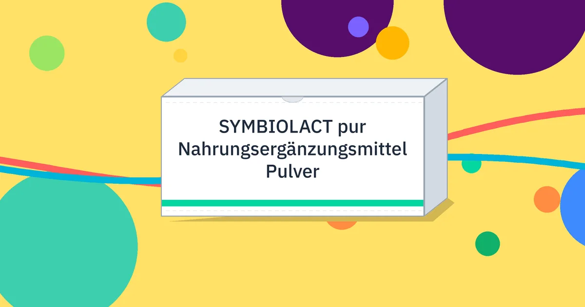 Symbolbild: Packung mit der Aufschrift SYMBIOLACT pur Nahrungsergänzungsmittel Pulver (PZN 09205146) – Verfügbarkeit und Bezug in Apotheken in Frankfurt am Main