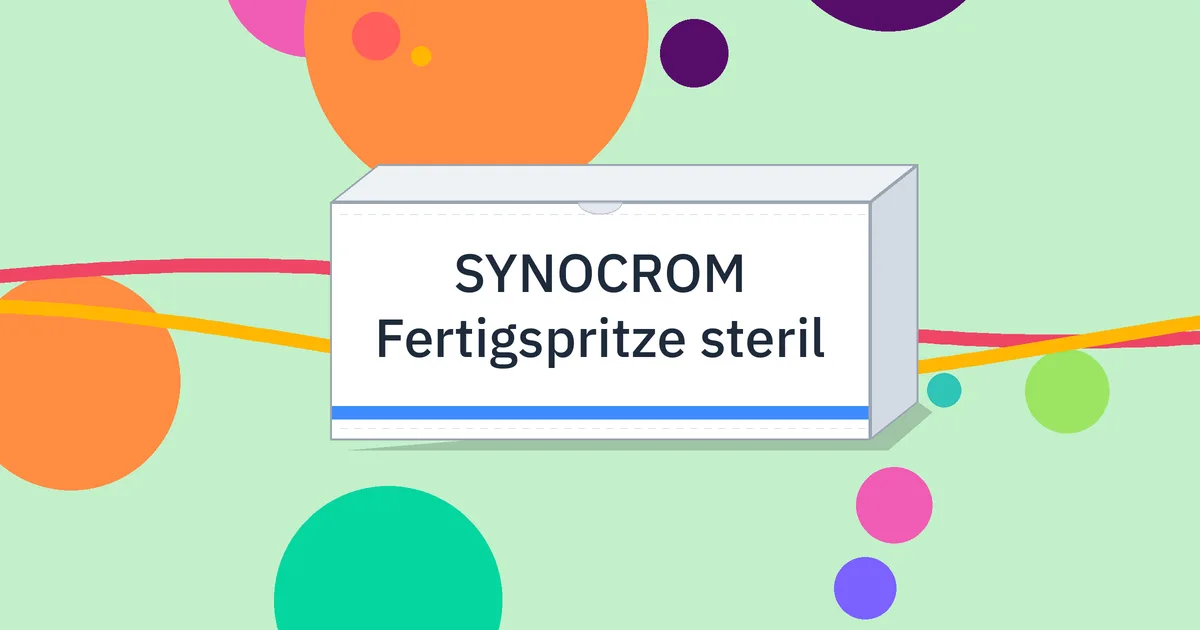 Symbolbild: Packung mit der Aufschrift SYNOCROM Fertigspritze steril (PZN 06614016) – Verfügbarkeit und Bezug in Apotheken in Frankfurt am Main