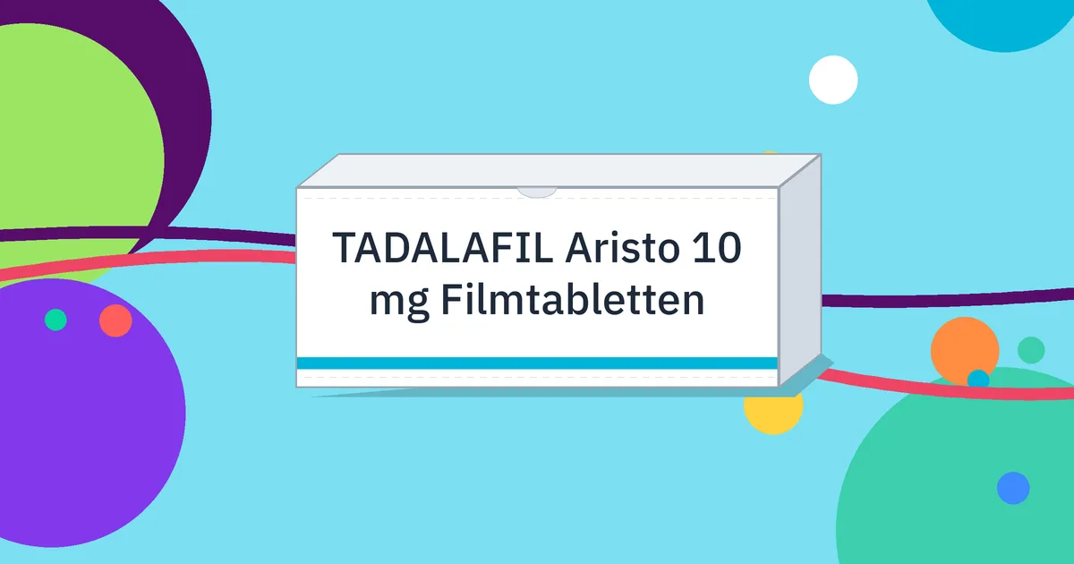 Symbolbild: Packung mit der Aufschrift TADALAFIL Aristo 10 mg Filmtabletten (PZN 13589980) – Verfügbarkeit und Bezug in Apotheken in Frankfurt am Main