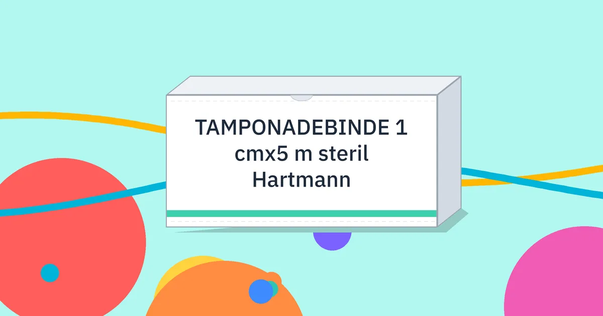 Symbolbild: Packung mit der Aufschrift TAMPONADEBINDE 1 cmx5 m steril Hartmann (PZN 13745865) – Verfügbarkeit und Bezug in Apotheken in Frankfurt am Main