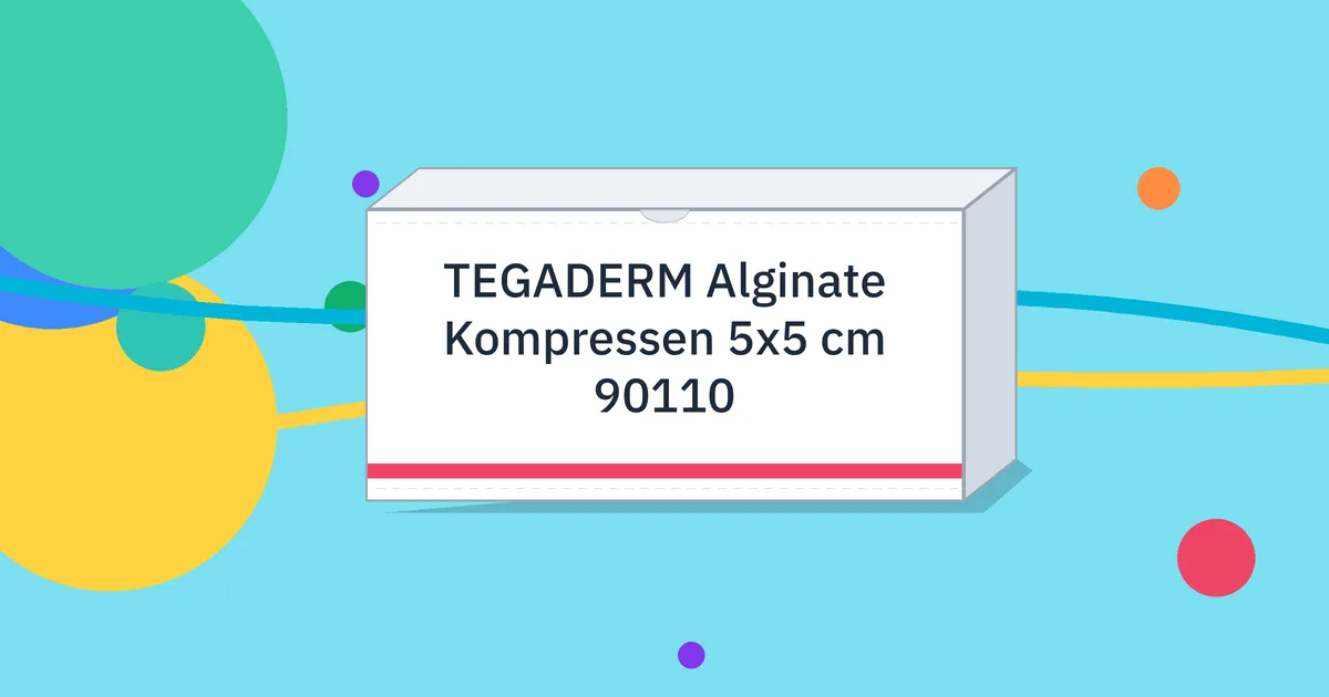 Symbolbild: Packung mit der Aufschrift TEGADERM Alginate Kompressen 5x5 cm 90110 (PZN 04971367) – Verfügbarkeit und Bezug in Apotheken in Frankfurt am Main