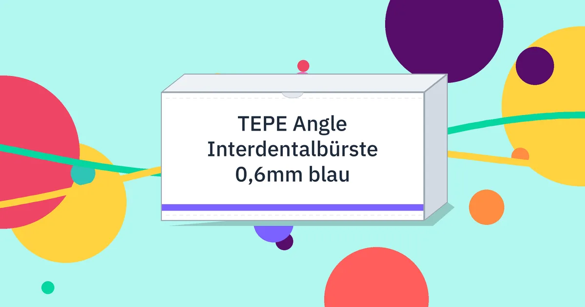 Symbolbild: Packung mit der Aufschrift TEPE Angle Interdentalbürste 0,6mm blau (PZN 07708860) – Verfügbarkeit und Bezug in Apotheken in Frankfurt am Main