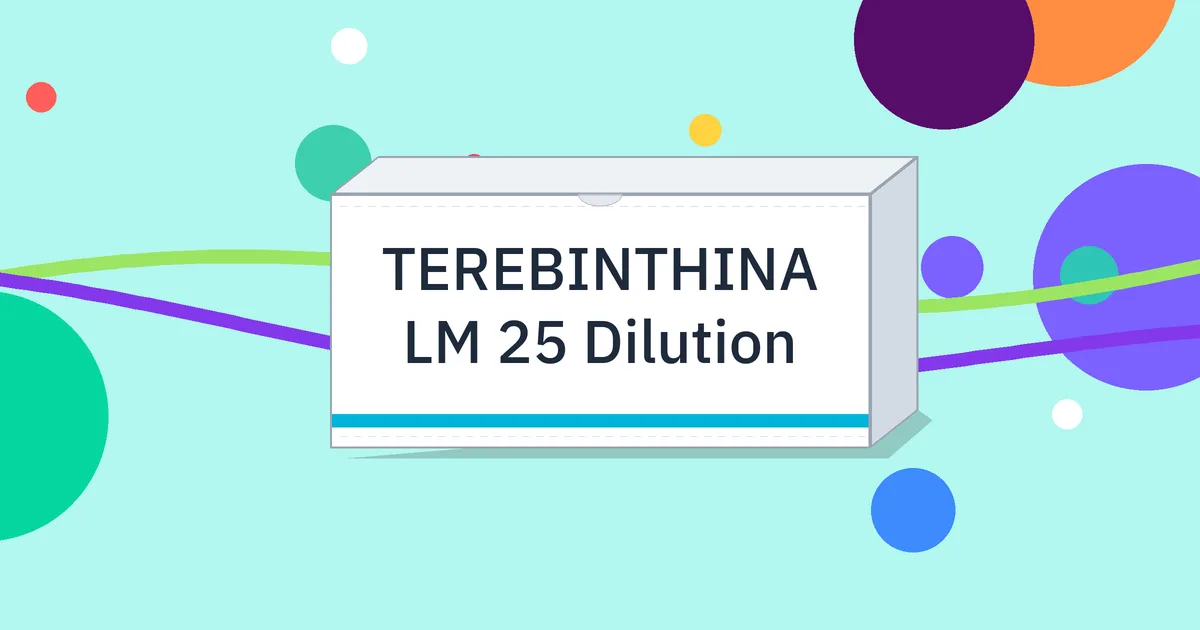 Symbolbild: Packung mit der Aufschrift TEREBINTHINA LM 25 Dilution (PZN 13216753) – Verfügbarkeit und Bezug in Apotheken in Frankfurt am Main