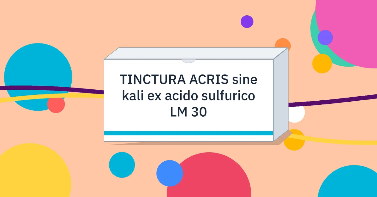 Symbolbild: Packung mit der Aufschrift TINCTURA ACRIS sine kali ex acido sulfurico LM 30 (PZN 13701342) – Verfügbarkeit und Bezug in Apotheken in Frankfurt am Main