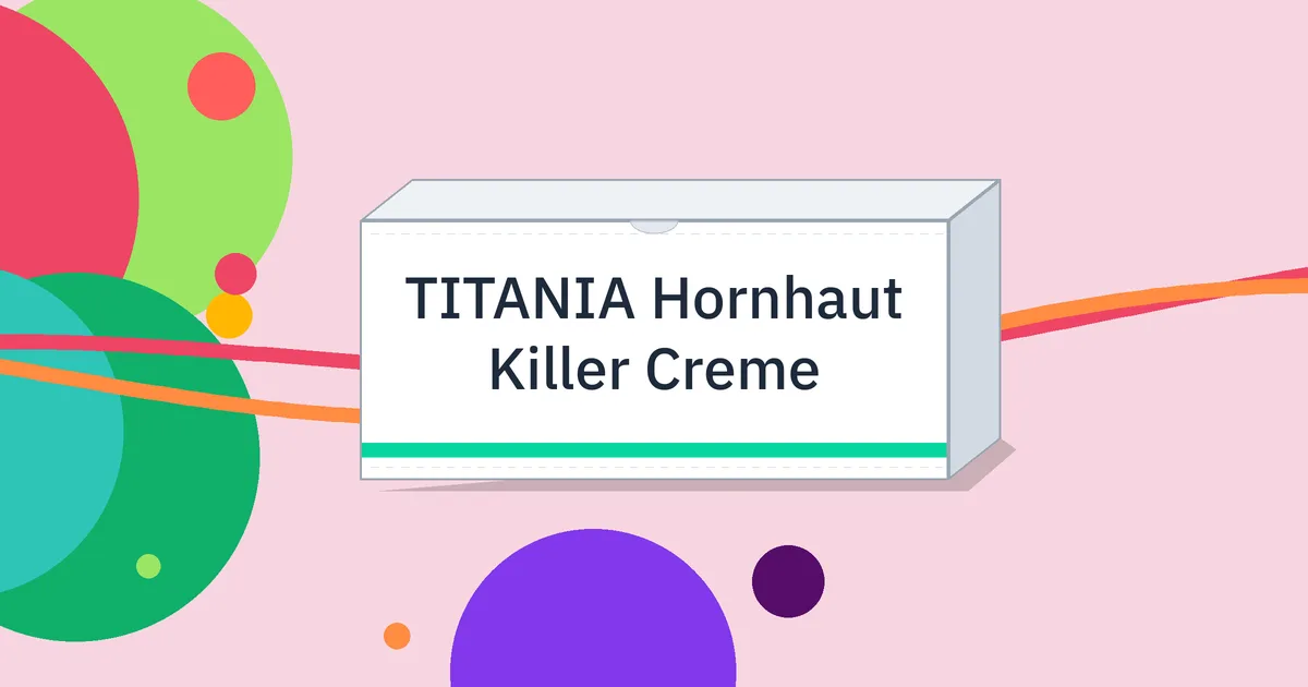 Symbolbild: Packung mit der Aufschrift TITANIA Hornhaut Killer Creme (PZN 18905078) – Verfügbarkeit und Bezug in Apotheken in Frankfurt am Main