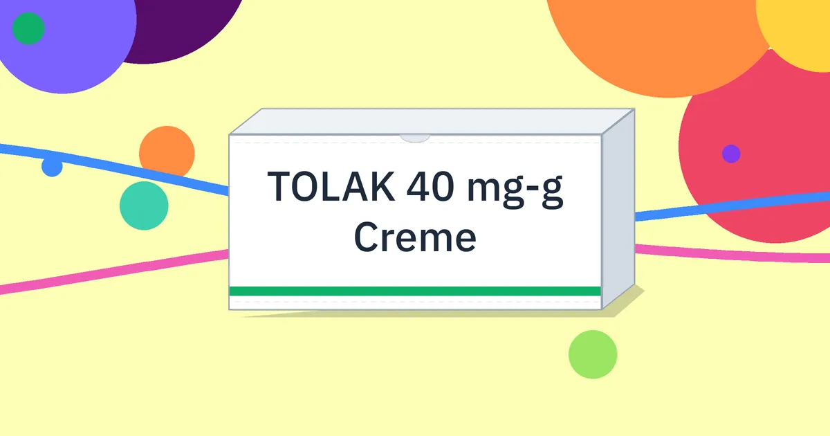 Symbolbild: Packung mit der Aufschrift TOLAK 40 mg-g Creme (PZN 19119672) – Verfügbarkeit und Bezug in Apotheken in Frankfurt am Main