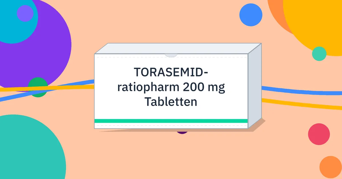 Symbolbild: Packung mit der Aufschrift TORASEMID-ratiopharm 200 mg Tabletten (PZN 09002615) – Verfügbarkeit und Bezug in Apotheken in Frankfurt am Main