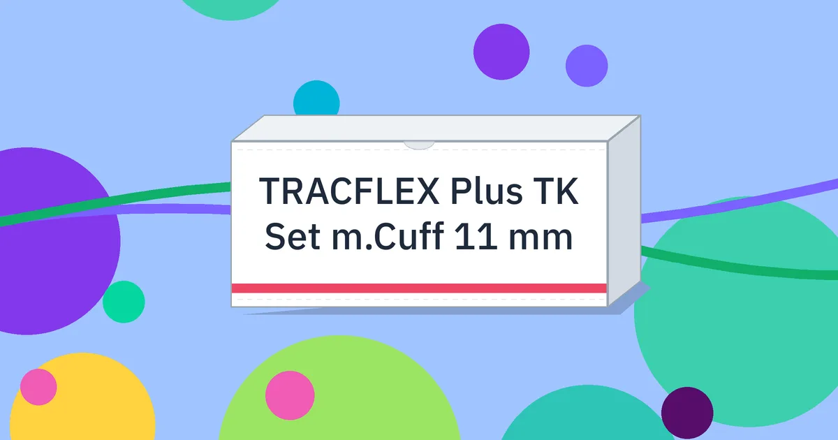 Symbolbild: Packung mit der Aufschrift TRACFLEX Plus TK Set m.Cuff 11 mm (PZN 05538603) – Verfügbarkeit und Bezug in Apotheken in Frankfurt am Main