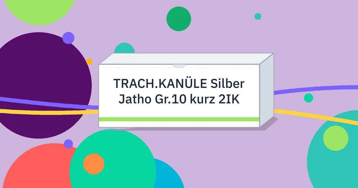 Symbolbild: Packung mit der Aufschrift TRACH.KANÜLE Silber Jatho Gr.10 kurz 2IK (PZN 06987846) – Verfügbarkeit und Bezug in Apotheken in Frankfurt am Main
