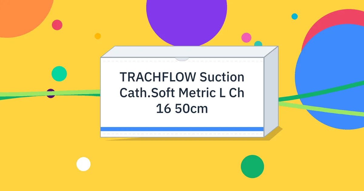 Symbolbild: Packung mit der Aufschrift TRACHFLOW Suction Cath.Soft Metric L Ch 16 50cm (PZN 20295457) – Verfügbarkeit und Bezug in Apotheken in Frankfurt am Main